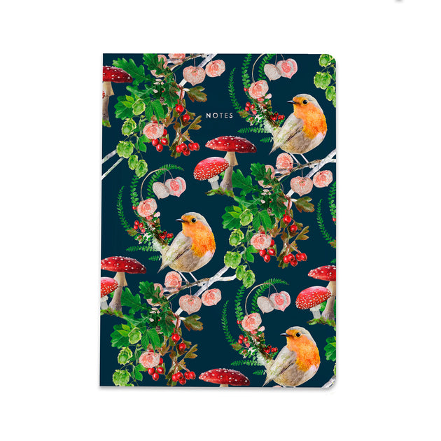 Winter Robin Luxury Notebook by Lola Design | Lola Design Ltd