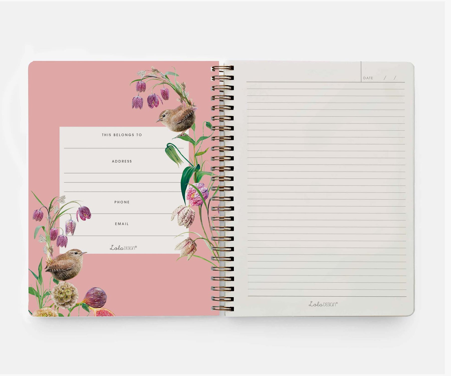 Wren Wirobound B5 Organiser/ Notebook by Lola Design | Lola Design Ltd