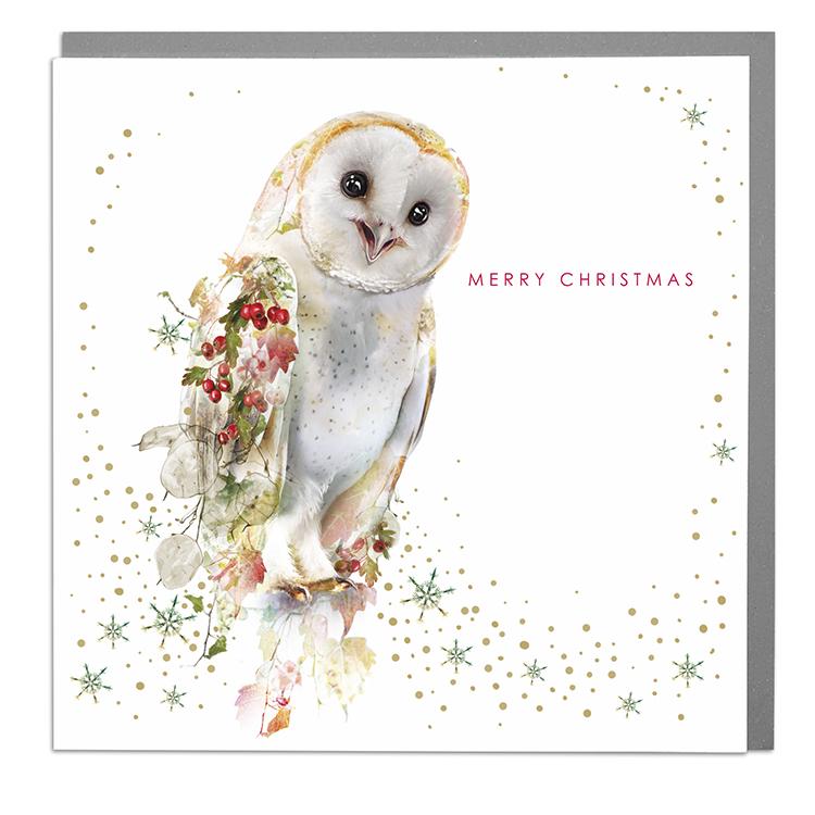 Barn Owl Christmas Card by Lola Design– Lola Design Ltd