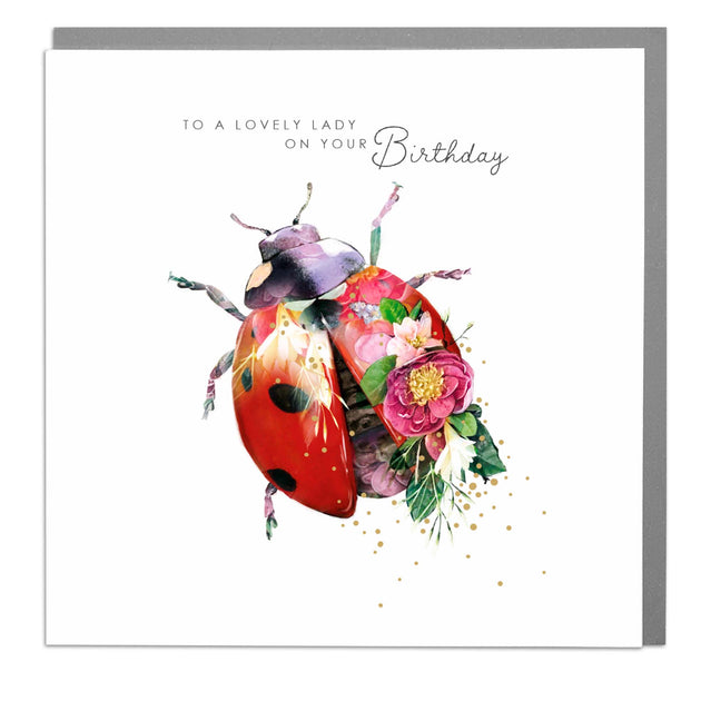 Happy Birthday lovely lady, Ladybird card by Lola Design– Lola Design Ltd