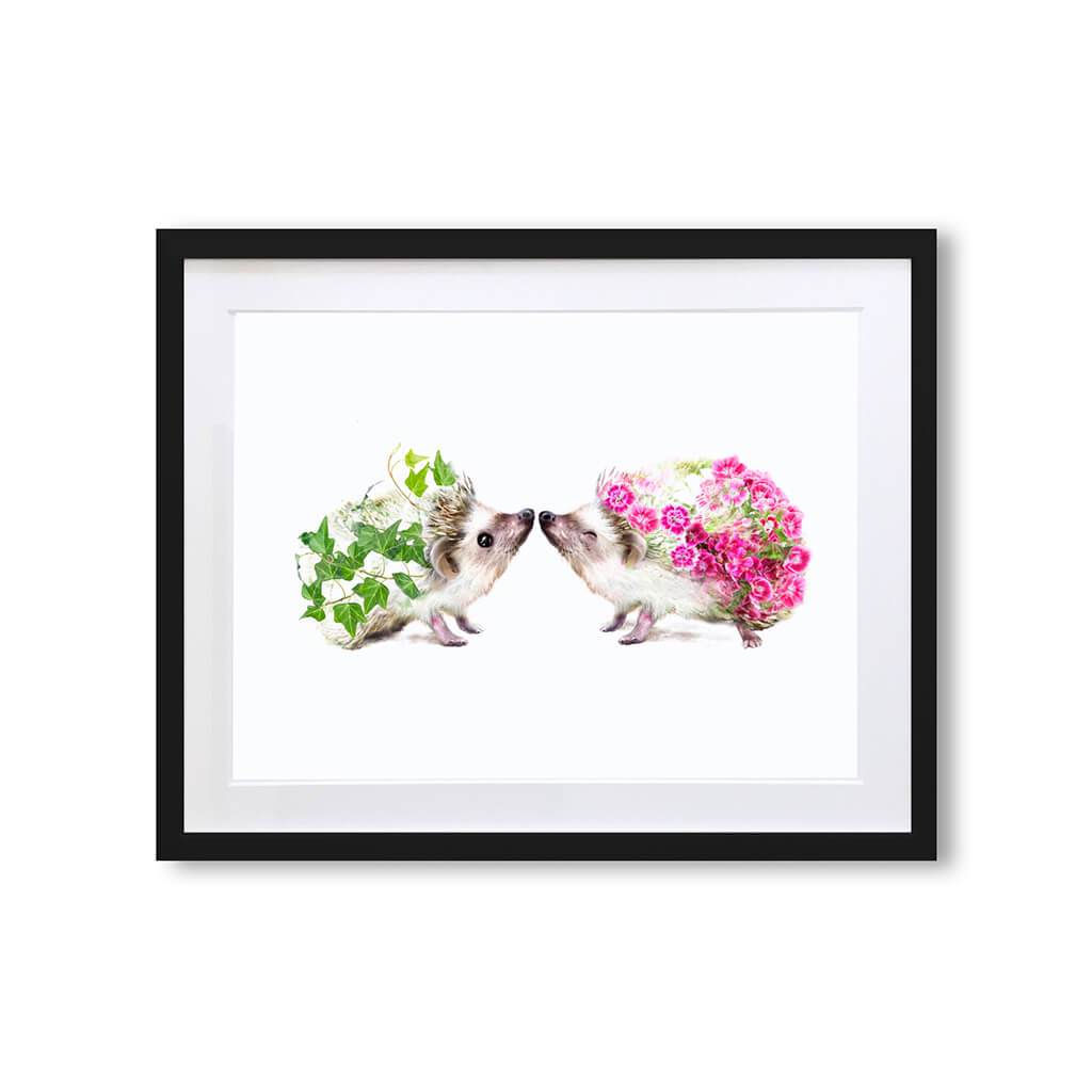 Hedgehogs Art Print by Lola Design | Lola Design Ltd